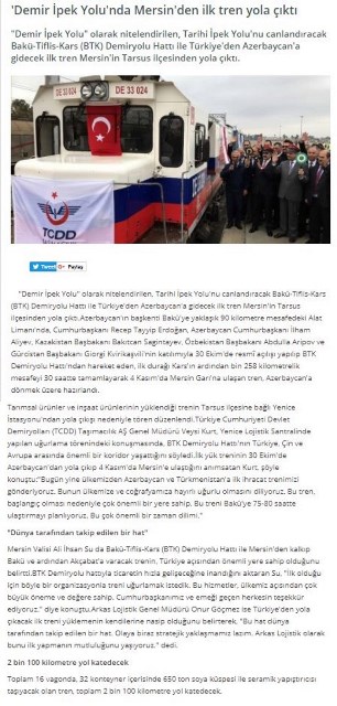 Demir İpek Yolu'nda Mersin'den ilk tren yola çıktı | Medya Arkas Haber